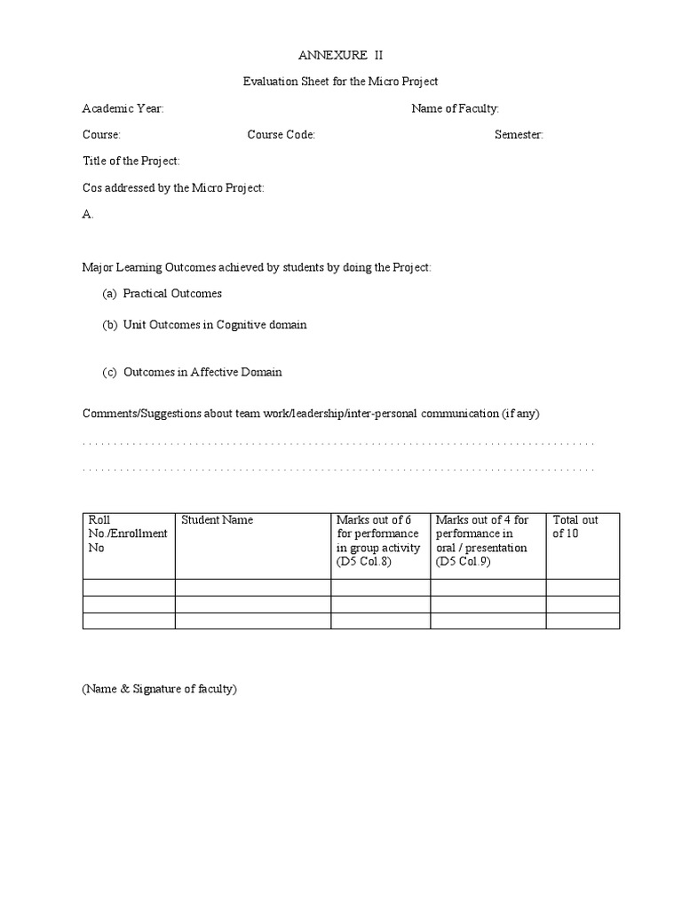 Annexure II - Sample | PDF | Career & Growth | Art