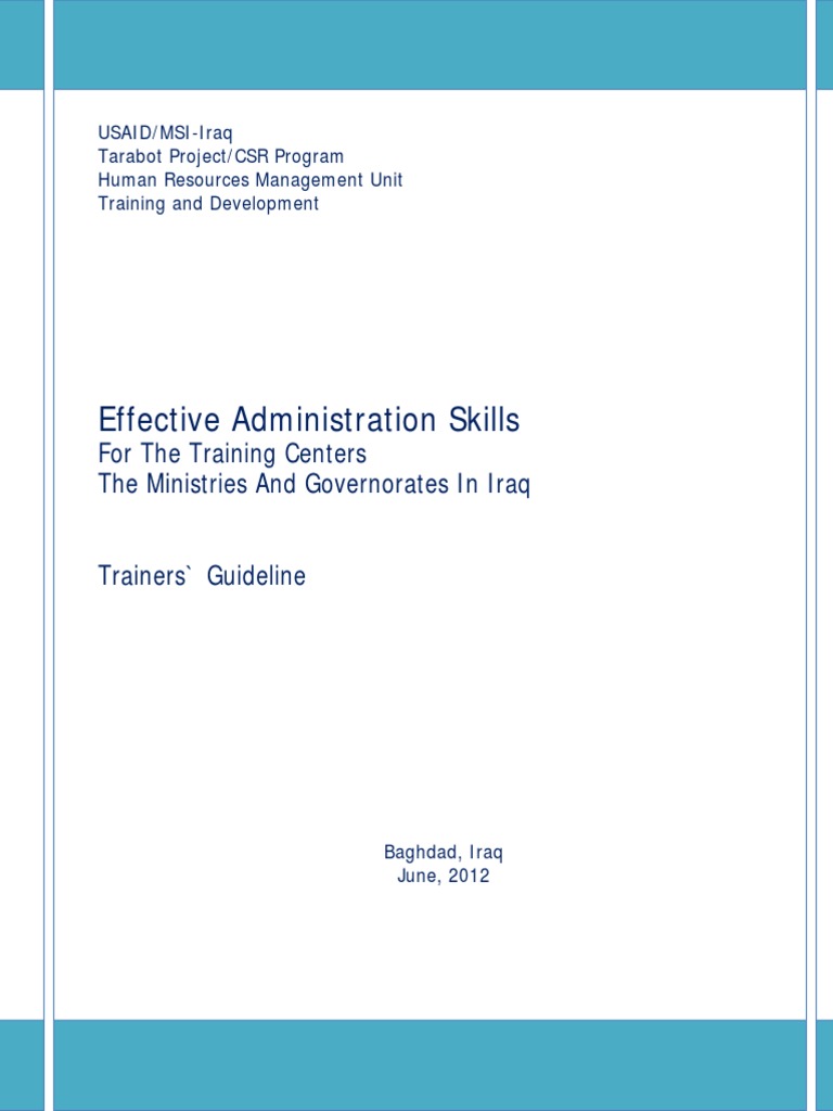 Effective Administration Skills: For The Training Centers The ...