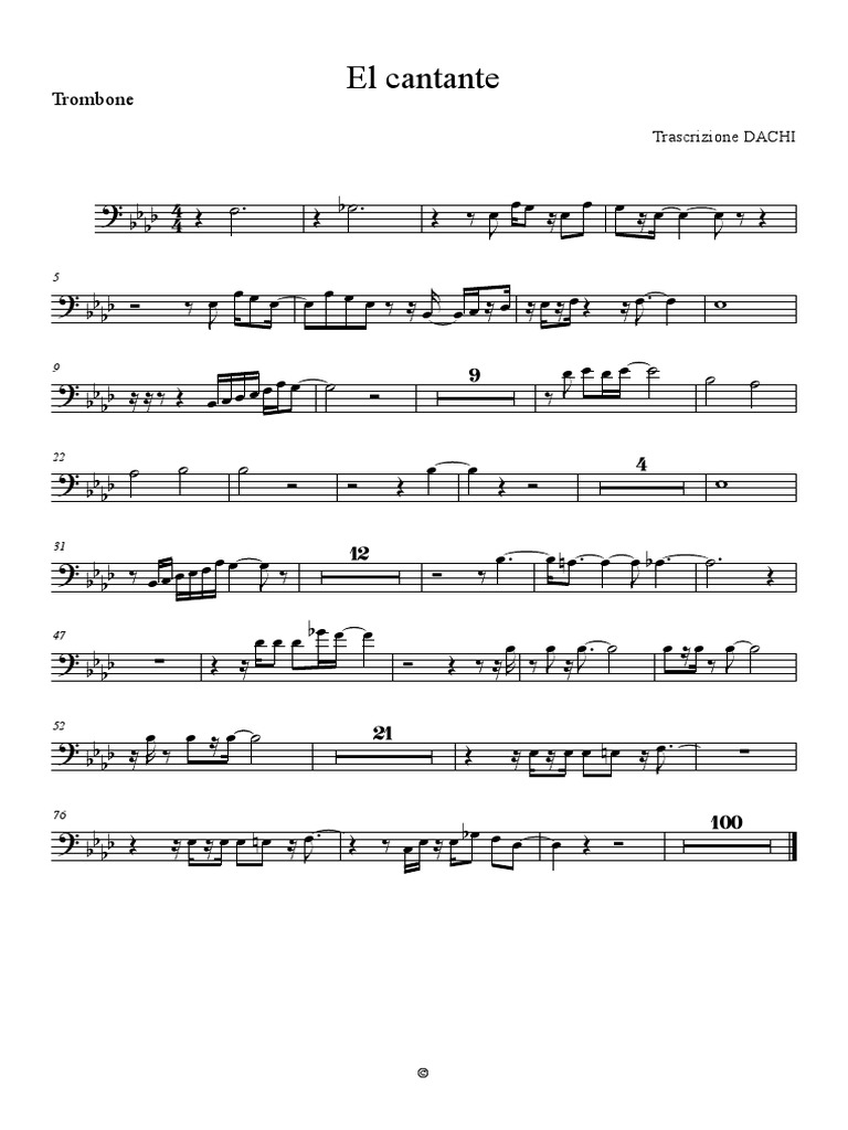 Trombone - El Cantante Bozza | PDF