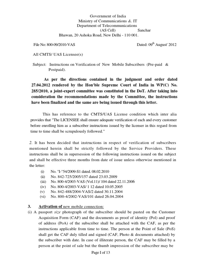 Annexure - A - DoT Guidelines | PDF | Point Of Sale | Identity Document