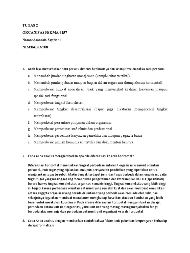 Tugas2 Organisasi | PDF