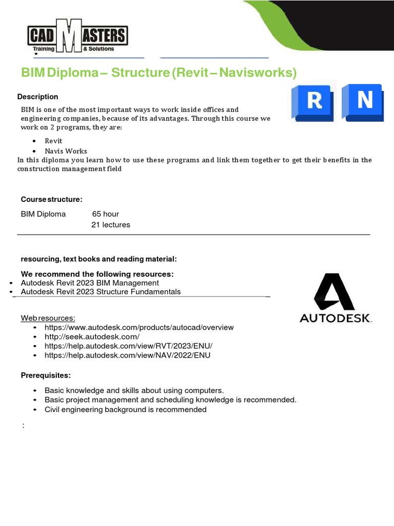 BIM Diploma Structure | PDF | Autodesk Revit | Building Information Modeling
