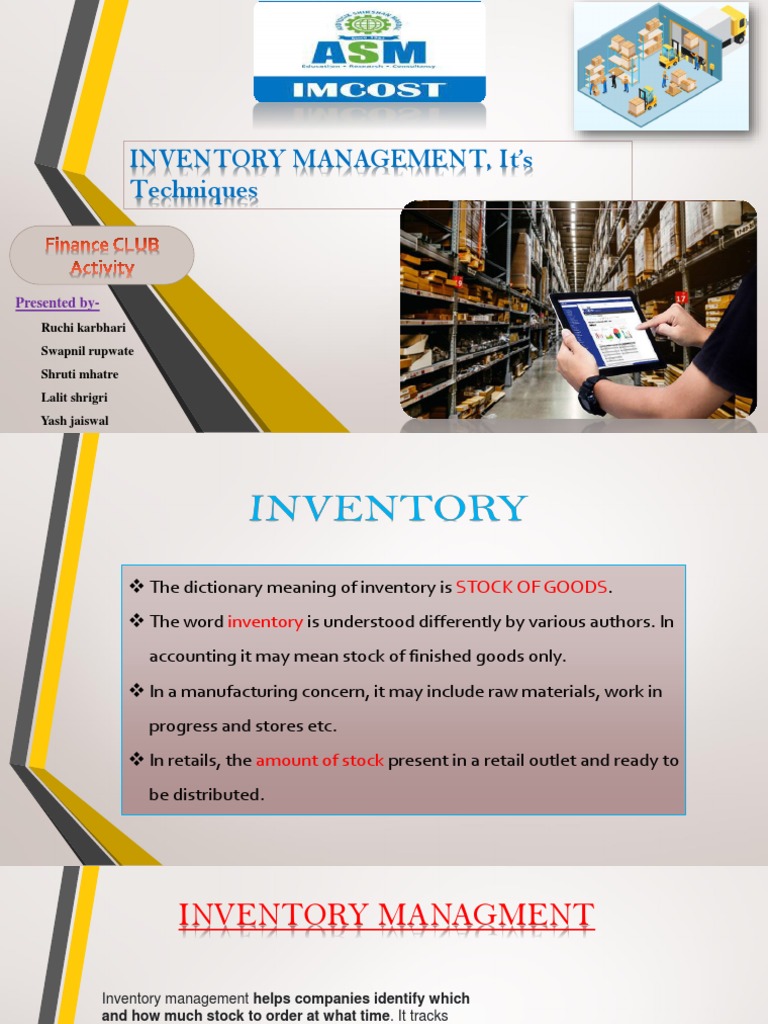 Inventory MGMT Swapnil | PDF | Inventory | Lean Manufacturing