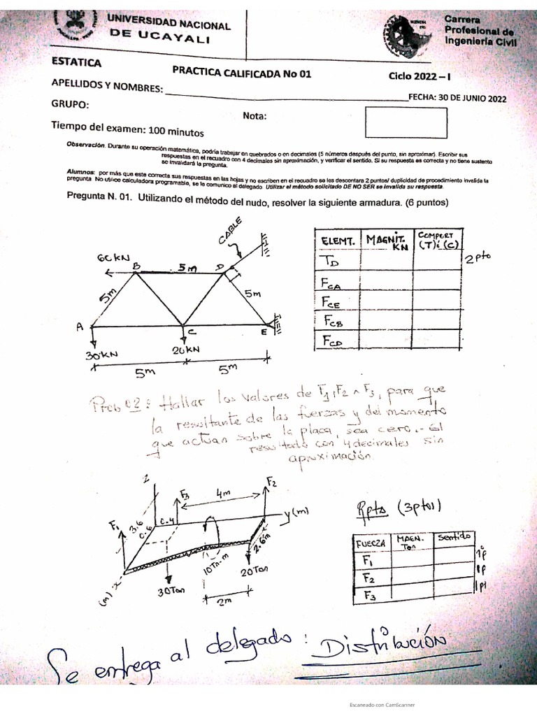 Solucionario de Primera Practica Calificada PDF | PDF