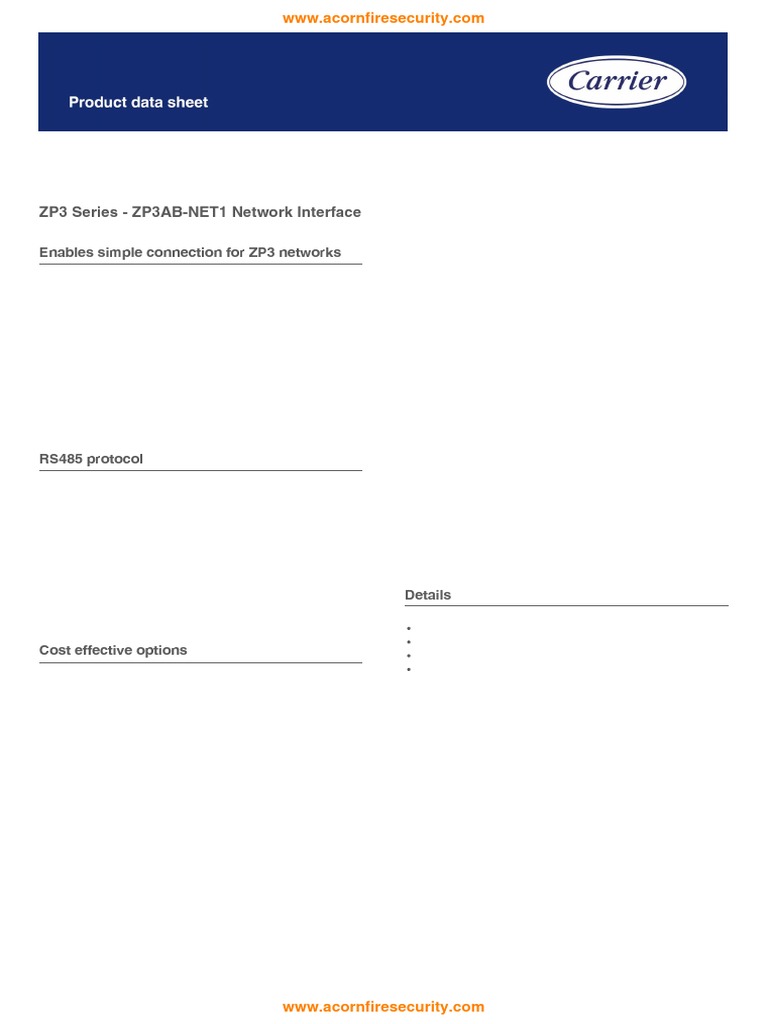 ZP3 Series - ZP3AB-NET1 Network Interface: Enables Simple Connection ...
