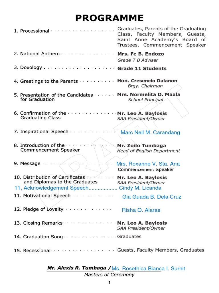 Grade 12 Program Insert Edited | PDF