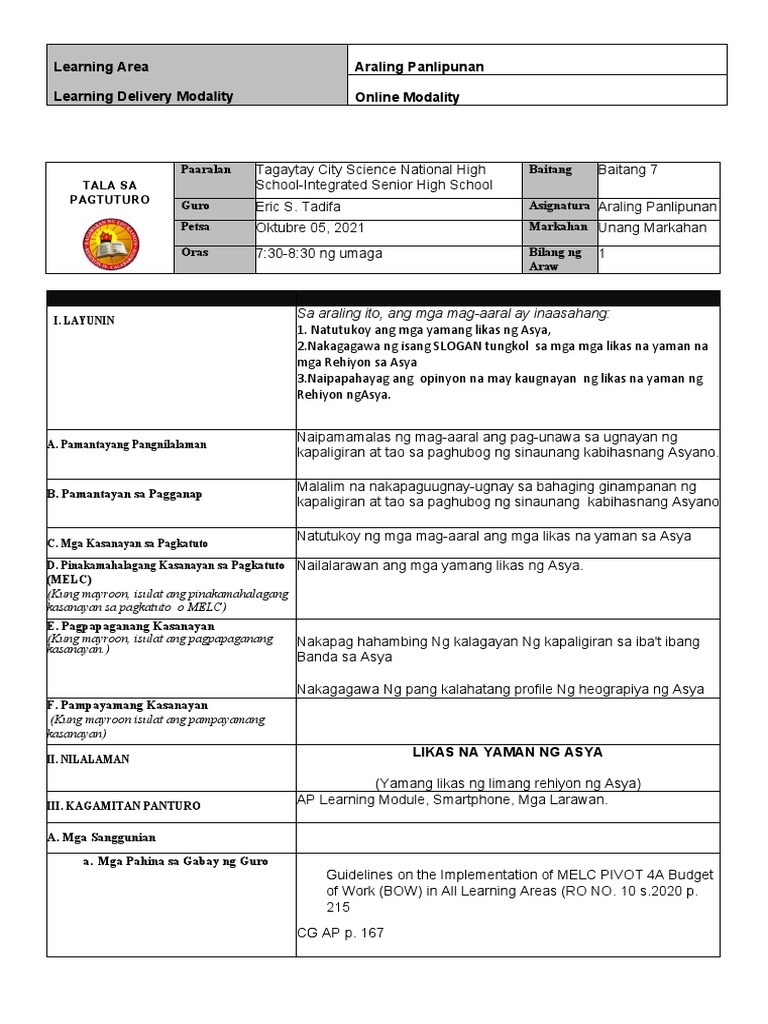 Lesson Exemplar Week3 | PDF