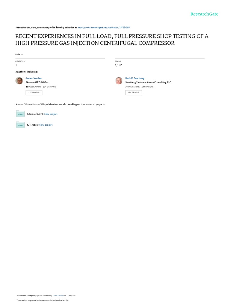 Recent Experiences in Full Load Full Pressure Shop | PDF | Gases | Gas Turbine