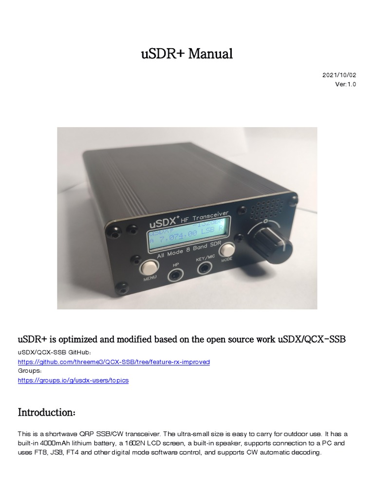 USDX Manual - V1 0 (2) PDF A4257 | PDF | Analog To Digital Converter ...