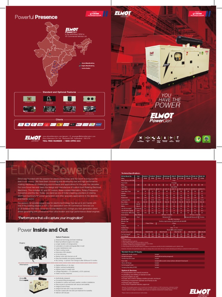 Vecv Volvo Eicher Elmot Diesel Generator Set 75 Kva | PDF | Engines ...