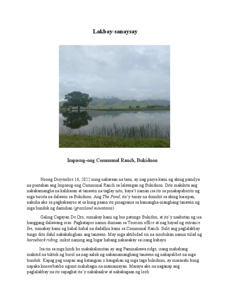 Lakbay Sanaysay | PDF