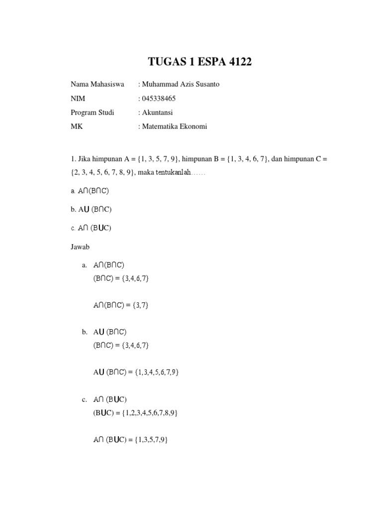 Tugas 1 Espa 4122 | PDF