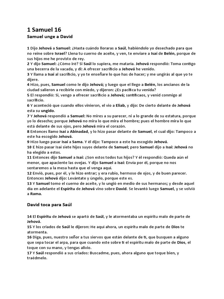 1 Samuel 16 | PDF