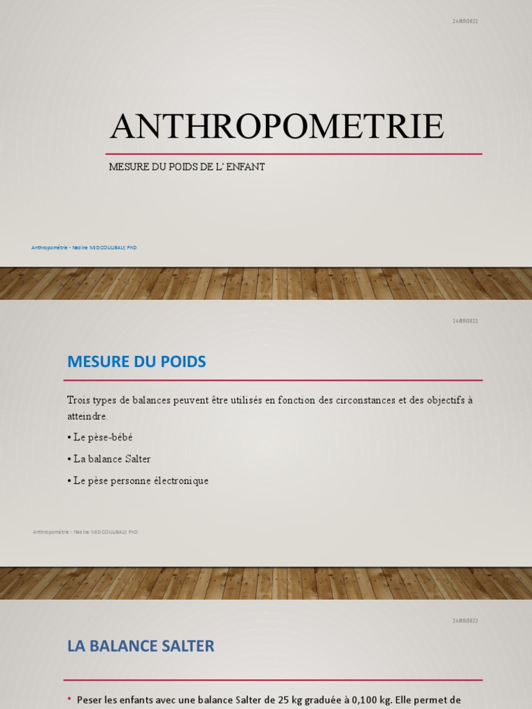 Mesure du poids en pédiatrie | PDF | Balance (instrument)