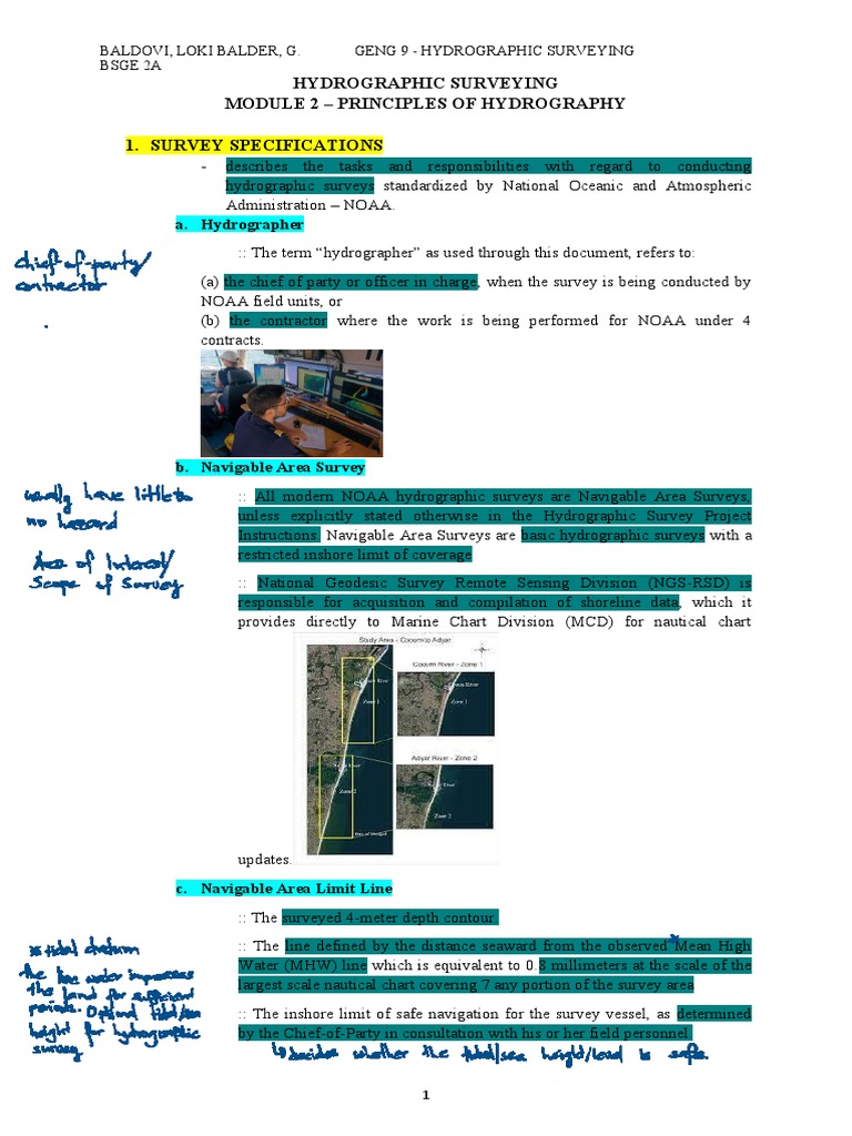 Hydro Survey Mod 2 Lec BSGE 2A Baldovi | PDF | Hydrography | Physical Geography