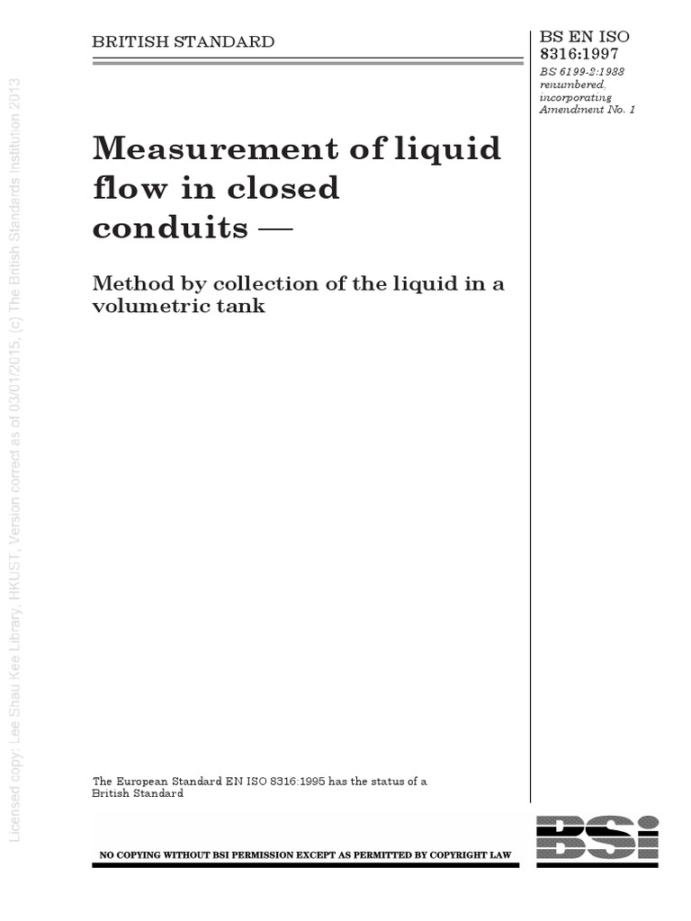 ISO 8316-1997 - (Measurement of Liquid Flow in Closed Conduits - Method ...