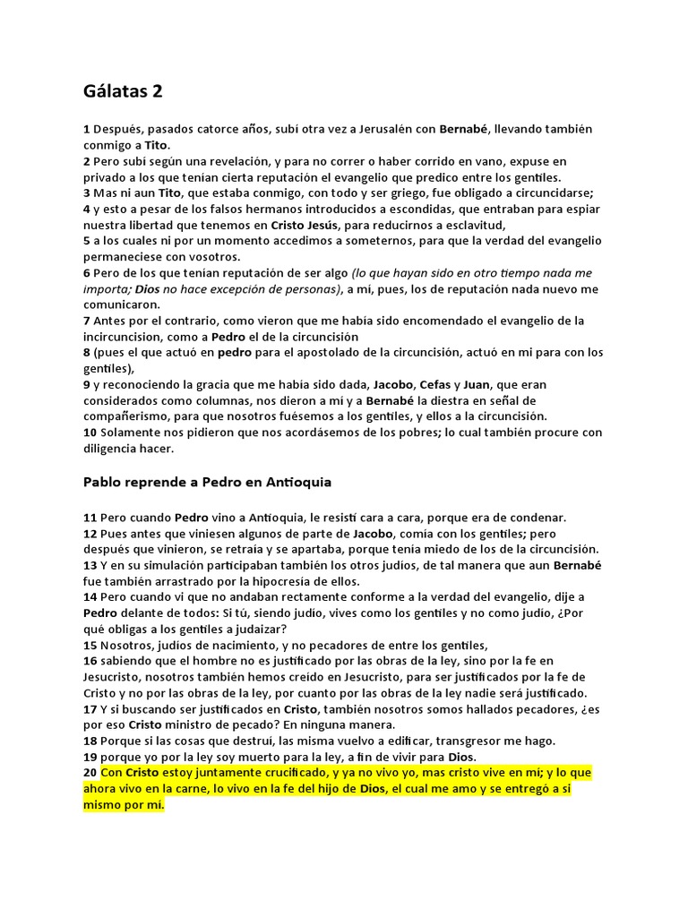 Gálatas 2: Pablo Reprende A Pedro en Antioquia | PDF | Jesús | San Pedro