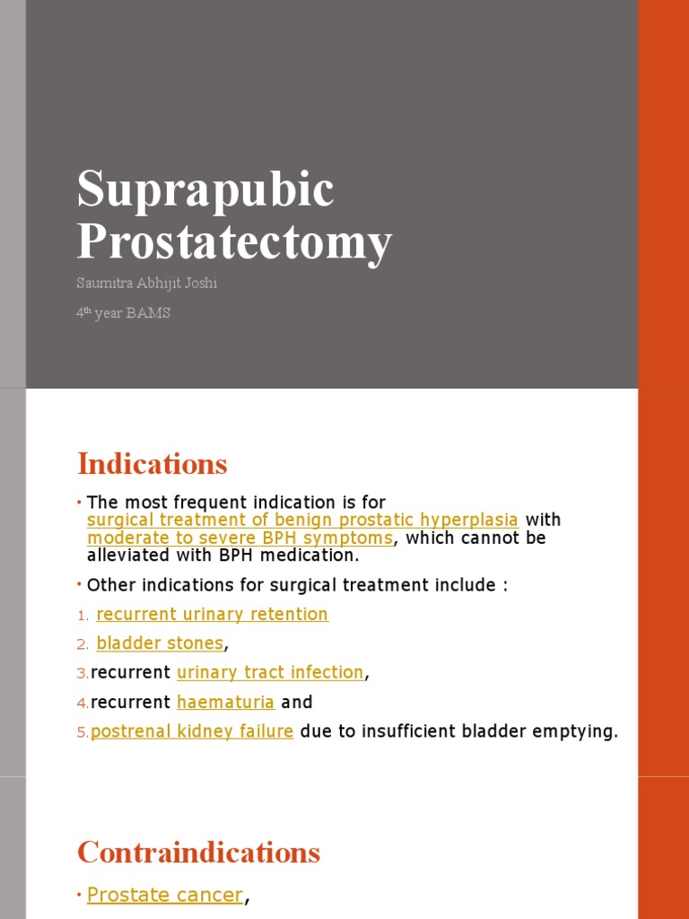 Suprapubic Prostatectomy | PDF | Urinary Incontinence | Urinary Tract ...