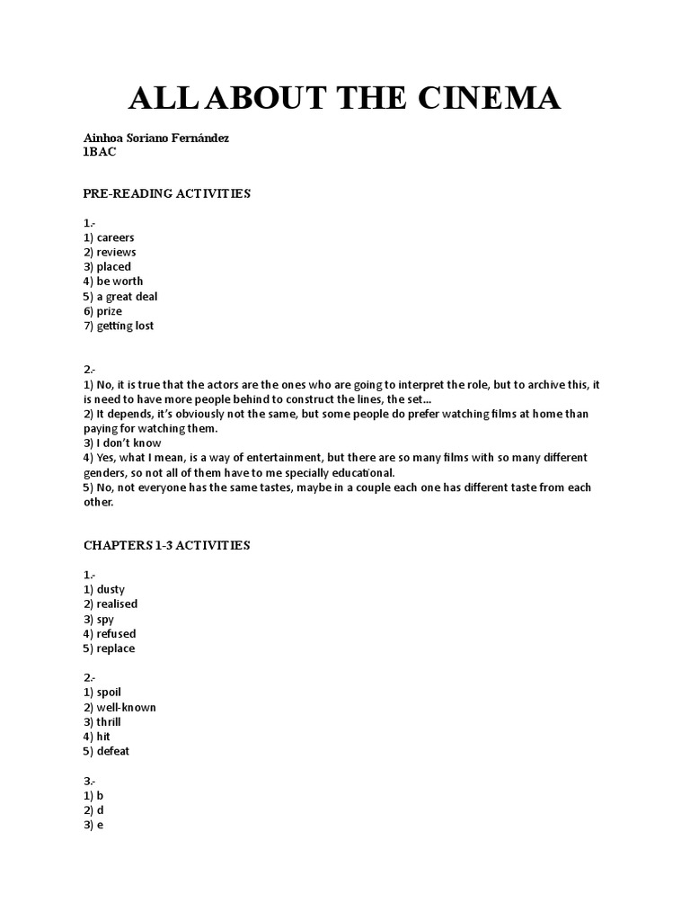 Overview of Cinema Activities | PDF