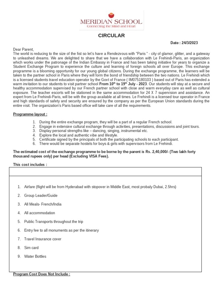 France Student Exchange Program 2023 | PDF | Paris | France