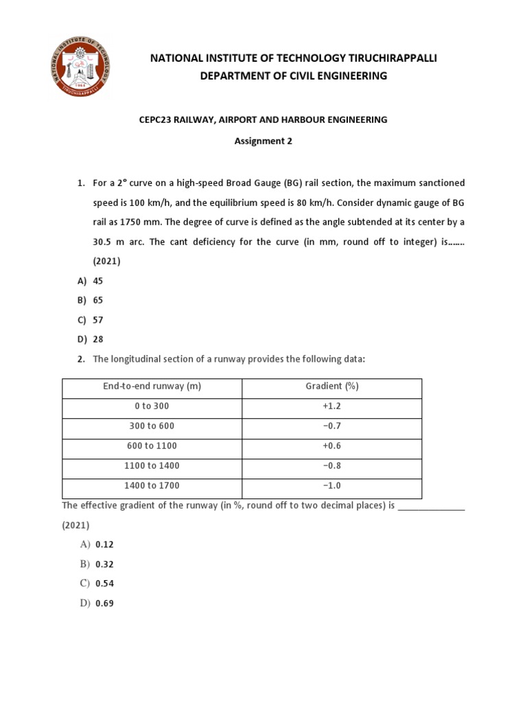 Assignment 2 | PDF | Rail Transport | Bearing (Mechanical)
