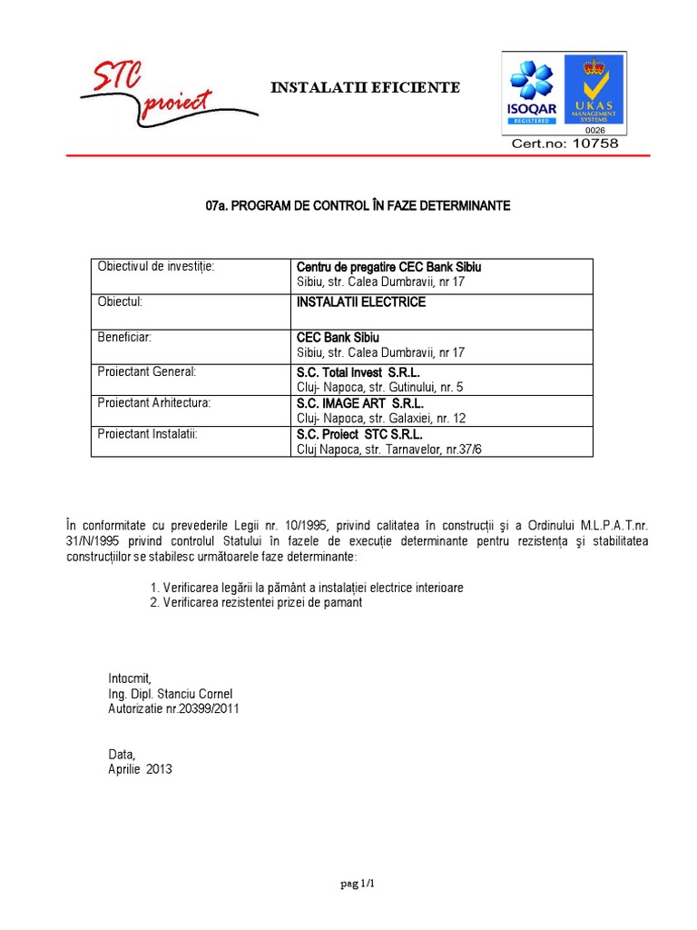 07a - Program de Control in Faze Determinante | PDF