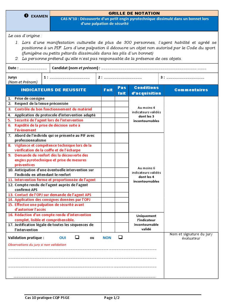 Cas 10 Pratique CQP PSGE | PDF