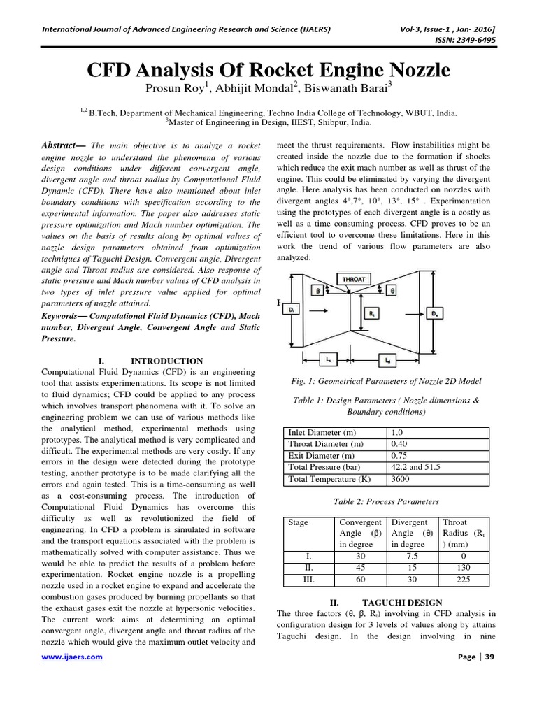 CFD Analysis of Rocket Engine Nozzle | PDF | Computational Fluid Dynamics | Rocket Engine