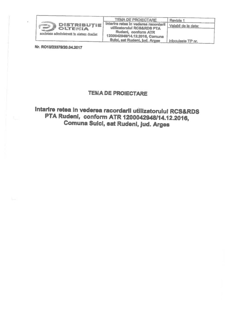 Tema de Proiectare Si Caiet de Sarcini | PDF