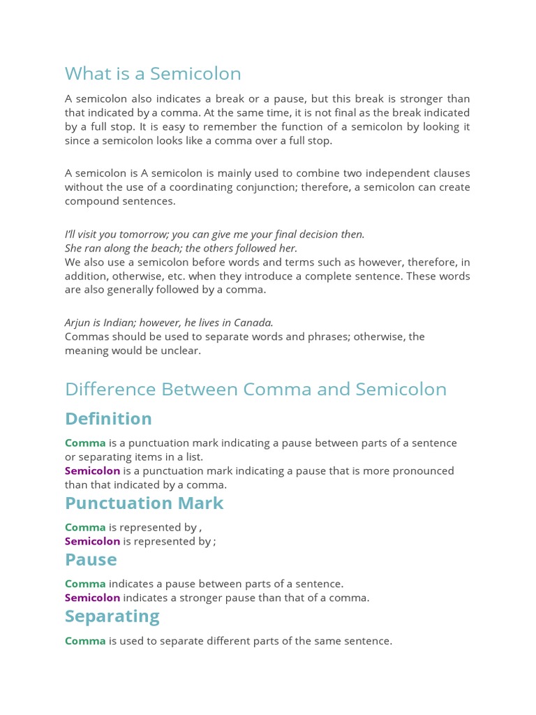 Semicolon & Colon | PDF