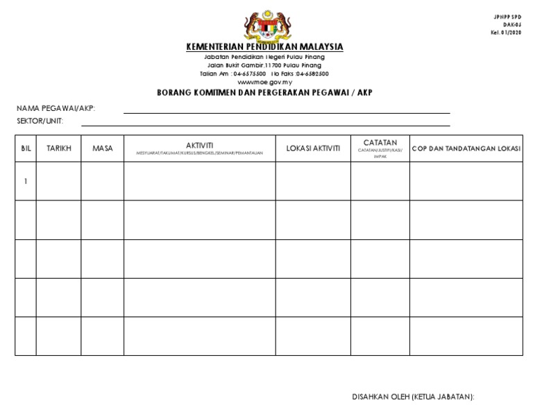 BORANG KOMITMEN | PDF