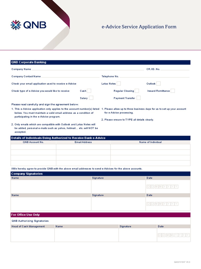 E-Advice Service Application Form | PDF | Business | Computing