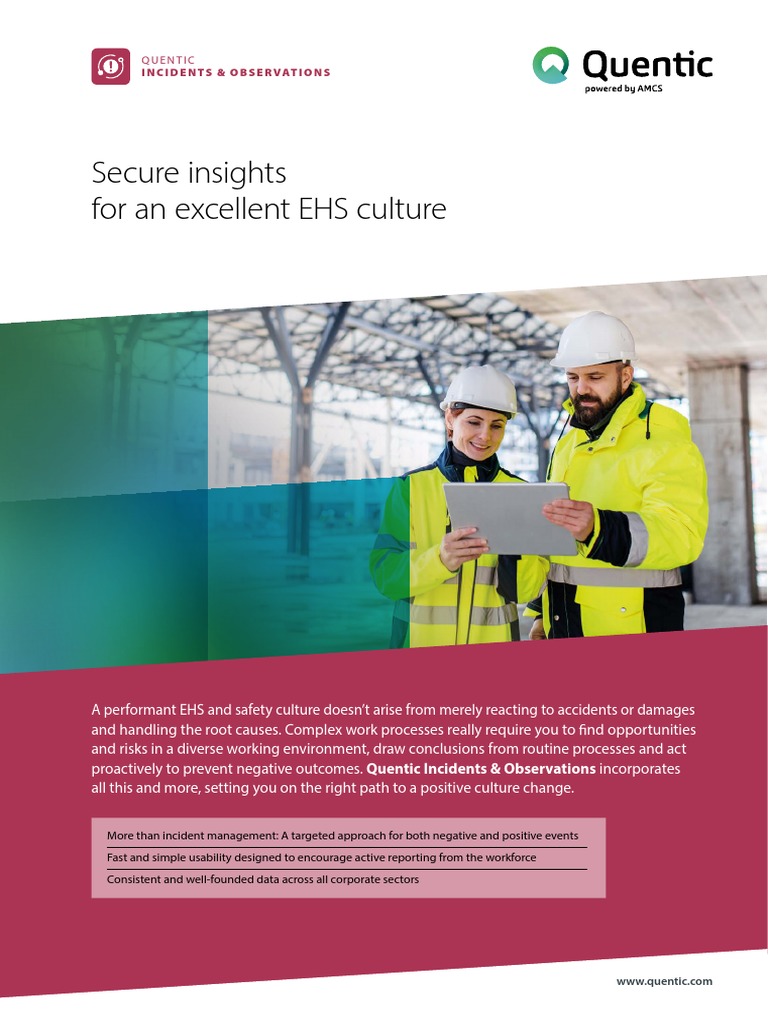 Quentic Incidents and Observations | PDF | Risk | Occupational Safety ...