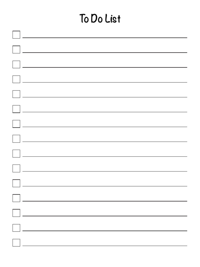 To Do List Template | PDF