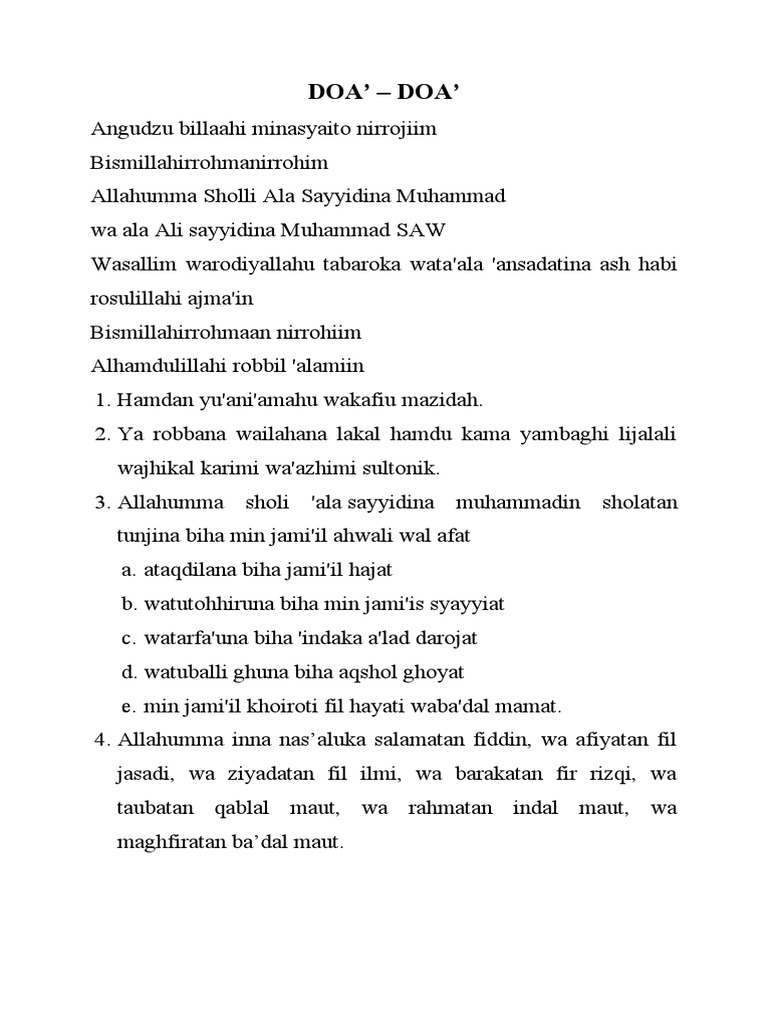 Doa' - Doa' | PDF | Religion & Spirituality