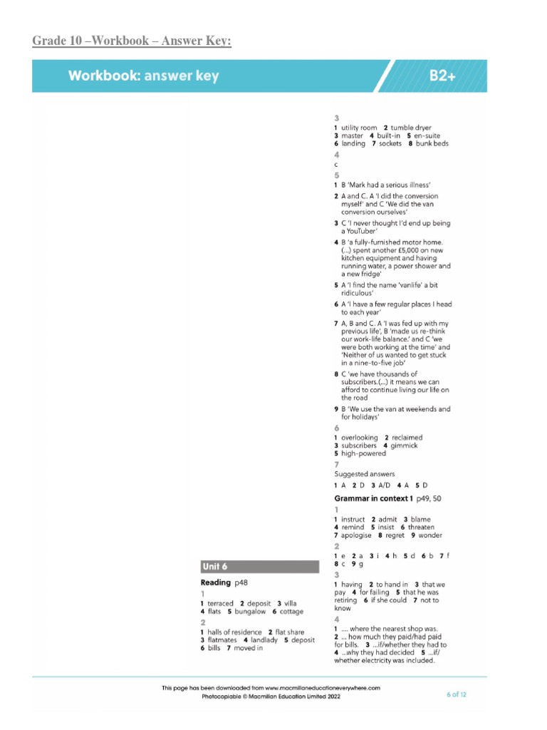 B2+ Workbook | PDF