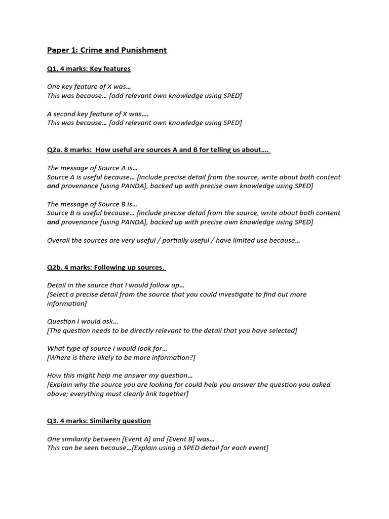 Exam Question Structure For Edexcel Russia Gcse | PDF