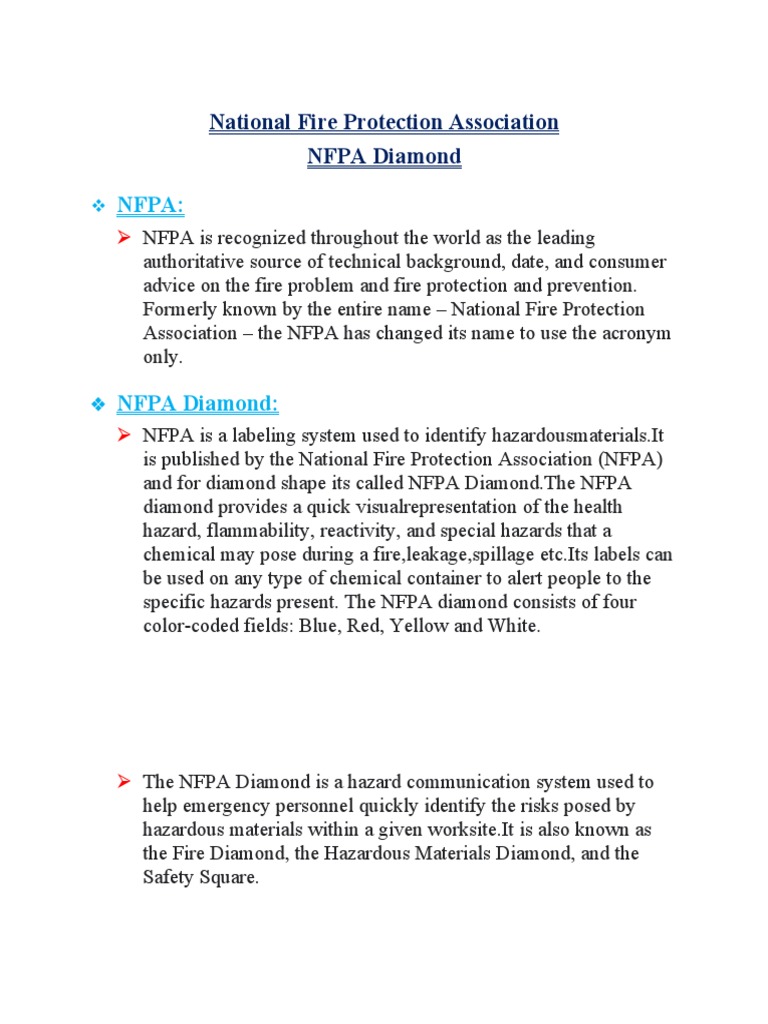 NFPA Hazard Identification System Explained | PDF | Hazards | Dangerous ...