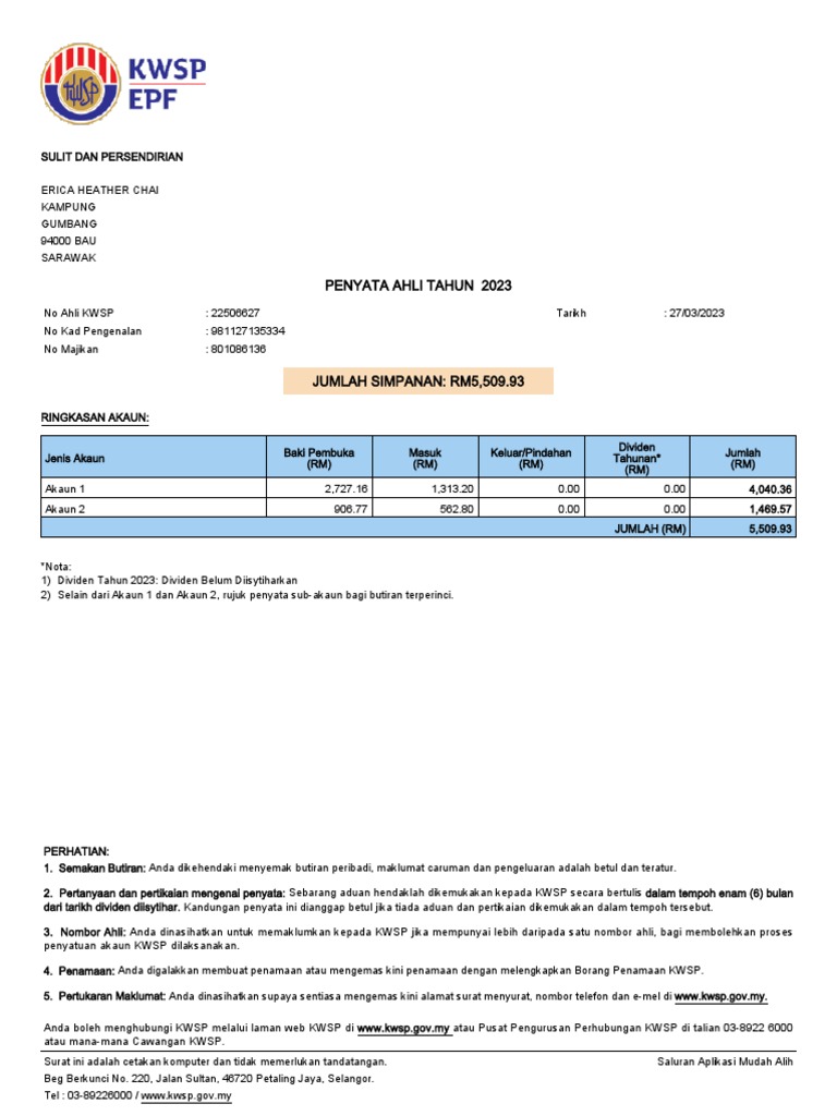 Penyata Ahli Tahun 2023 | PDF