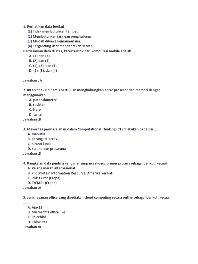 Kuis Informatika dan Pemrograman | PDF