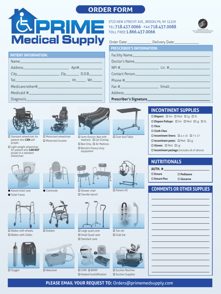 Prime Medical Doc Pad Form | PDF | Wheelchair | Manufactured Goods