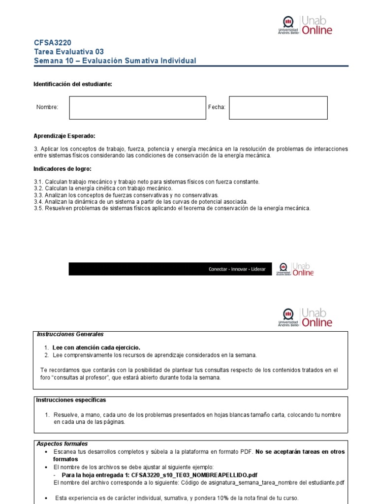 CFSA3220 s10 Tarea 03 | PDF | Fricción | Naturaleza