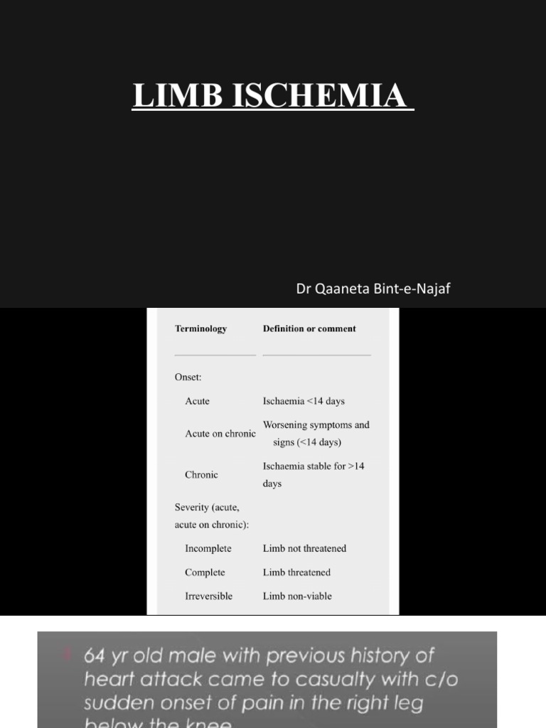 Limb Ischaemia | PDF | Ischemia | Thrombosis