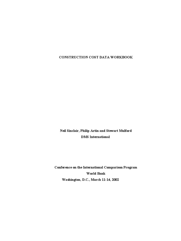 Construction Cost Data Workbook | PDF | Concrete | Labour Economics