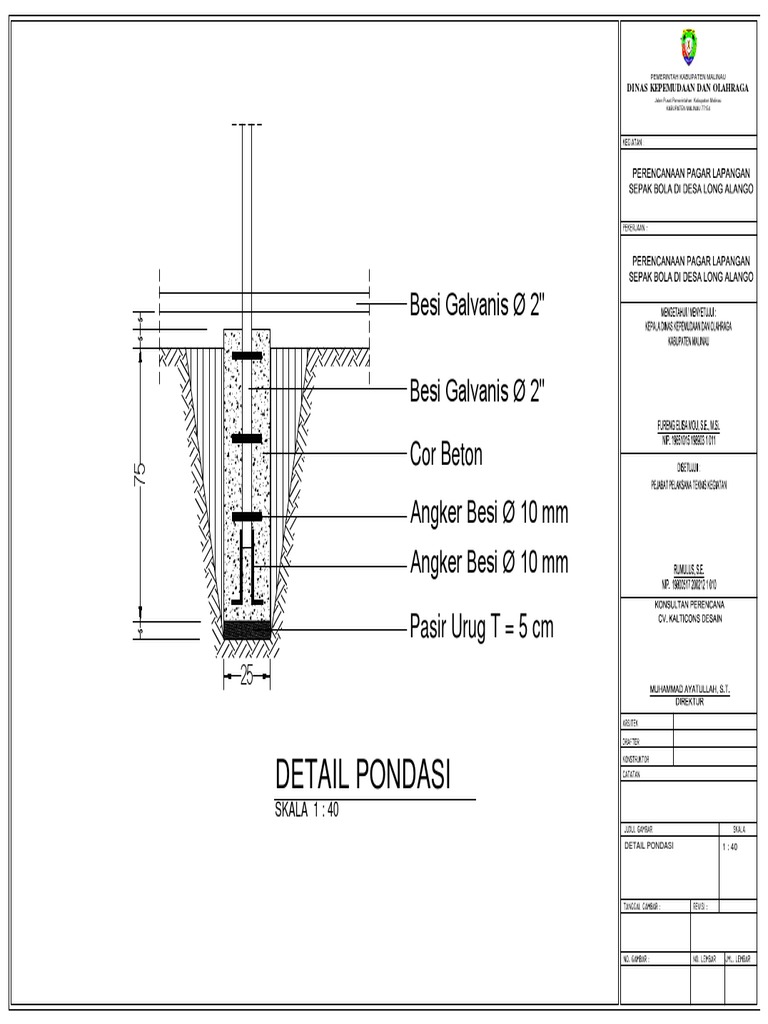 Detail Pondasi: Cor Beton | PDF