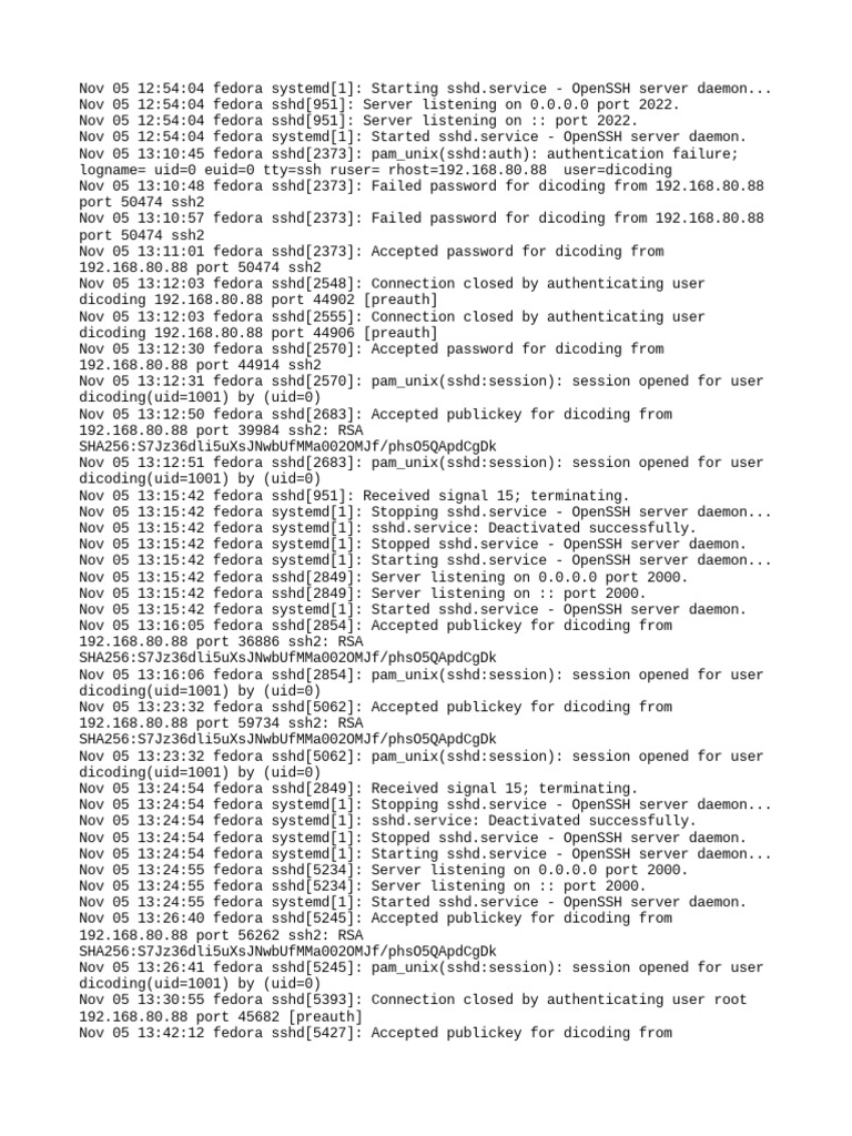 Log SSH | PDF | Public Key Cryptography | Computer Architecture