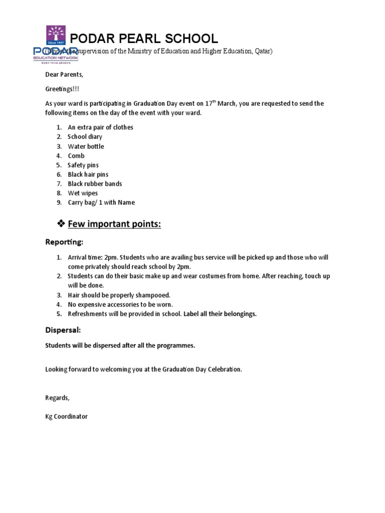 Circular - Graduation Day | PDF