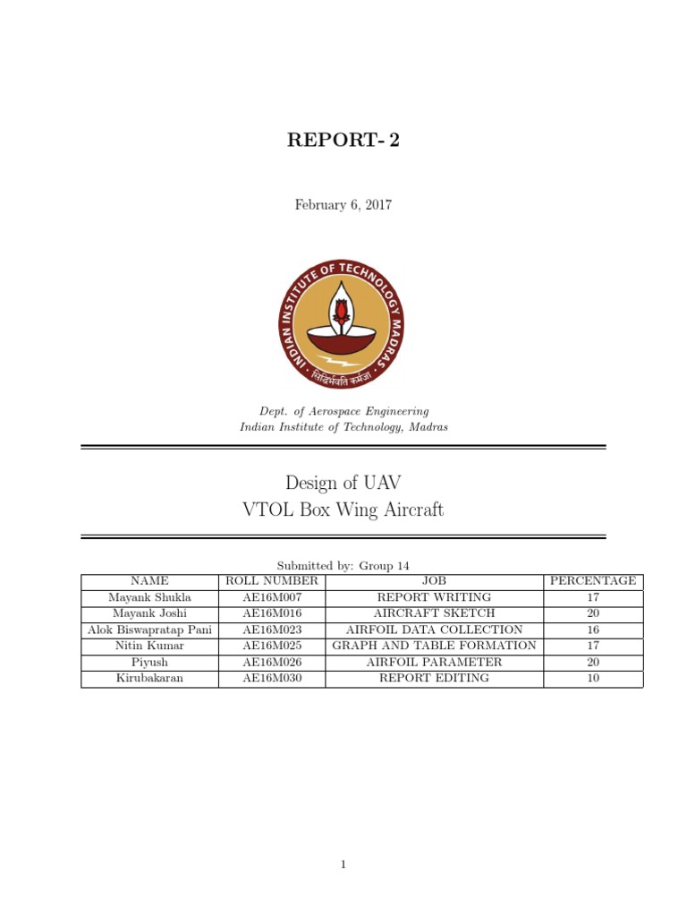 Design of UAV VTOL Box Wing Aircraft | PDF | Monoplane | Airfoil