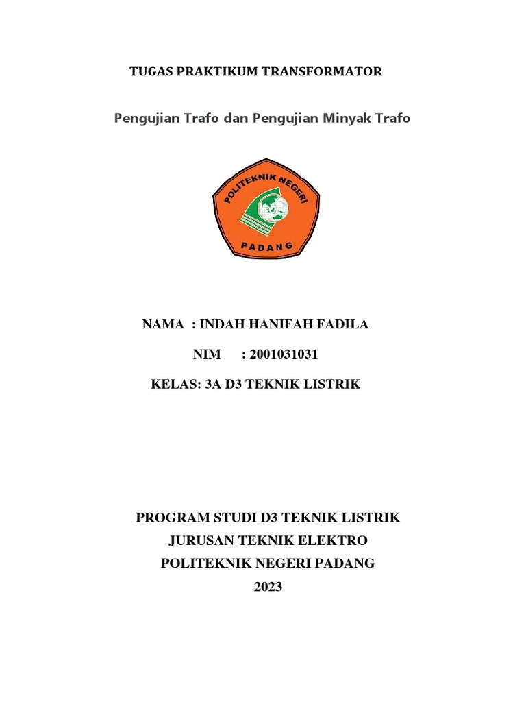 Pengujian Trafo Dan Pengujian Minyak Trafo Indah 3A | PDF
