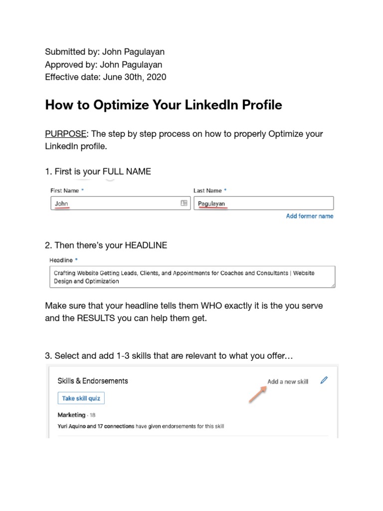 How To Optimize Your LinkedIn Profile | PDF